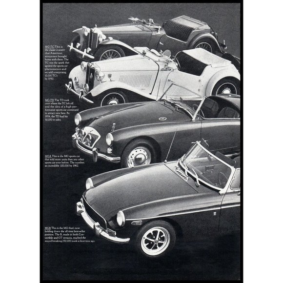 MG | Art | 971 Mg Mgb Mga Mgtd Mgtc Roadster History Line Up 2 Page ...